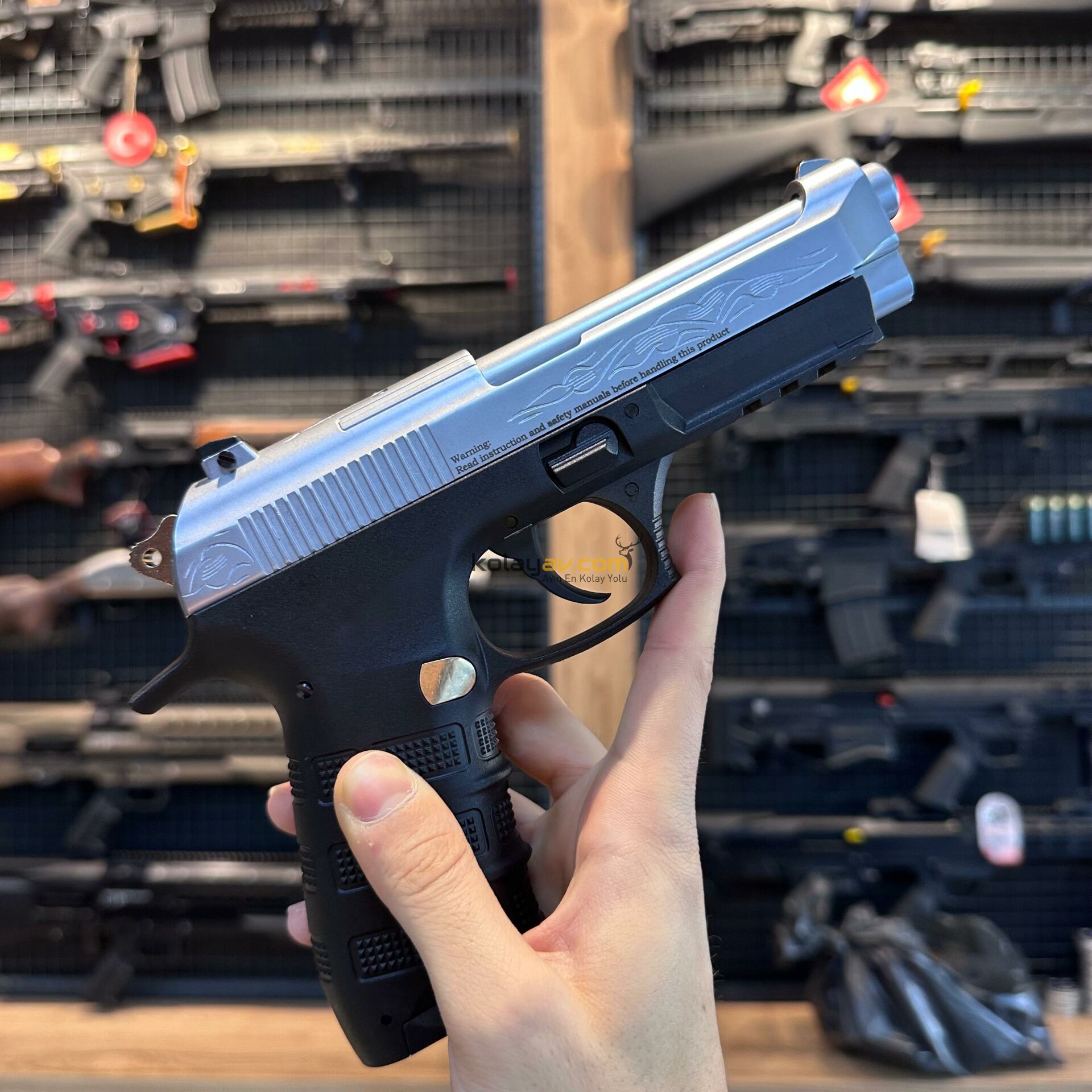 Ekol Es P92B Blowback Beyaz Altın İşlemeli Havalı Tabanca - 2025