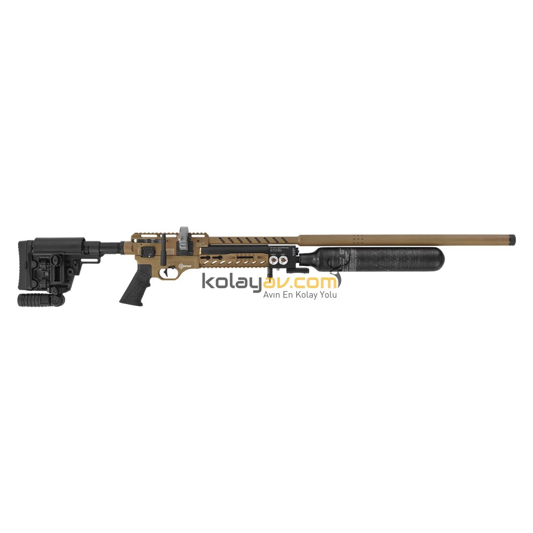 Hatsan Factor Sniper L LONG FDE PCP Havalı Tüfek, 6.35mm Scuba+Dürbün ...